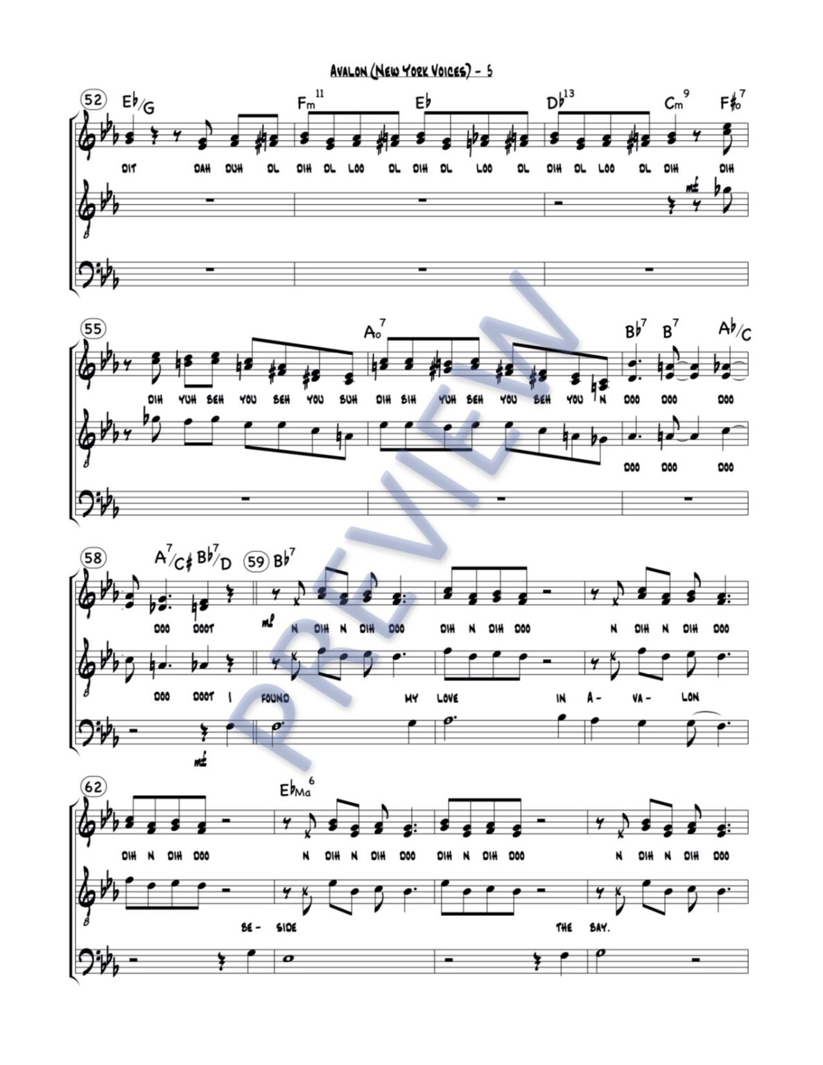 Avalon, SATB with Rhythm Section OR Big Band | New York Voices